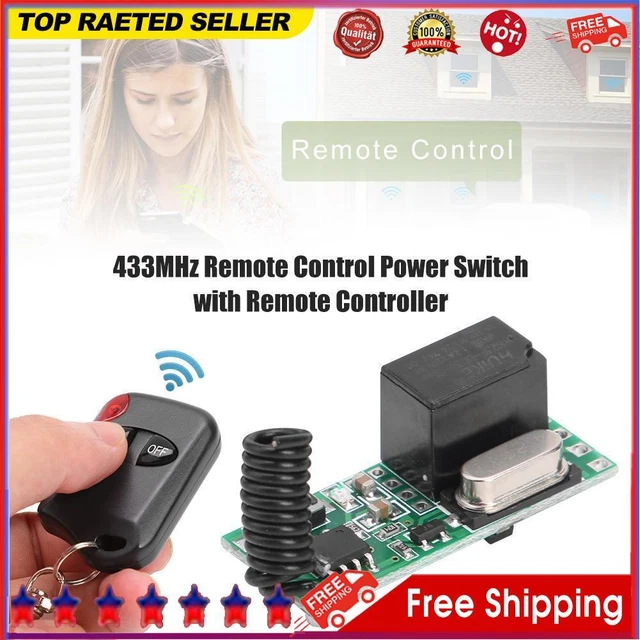 433MHZ UNIVERSAL REMOTE Control Switch DC3V-5V Wireless Relay Light ...