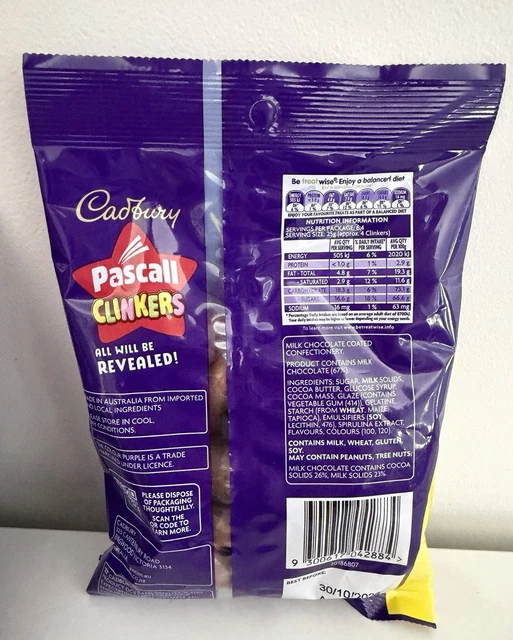 15X CADBURY PASCALL Chocolate Clinkers Bites Candy Bag 160g TikTok ...