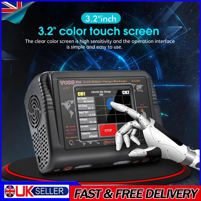HTRC T400 PRO Lipo Battery Charger Discharger for LiHV Li-lon NiCd (US ...