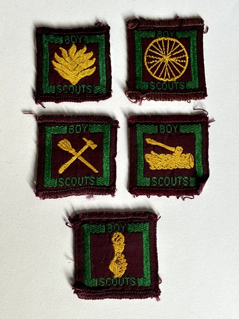 VINTAGE UK BOY Scouts Association Proficiency Badges Uniform Job Lot X5 ...