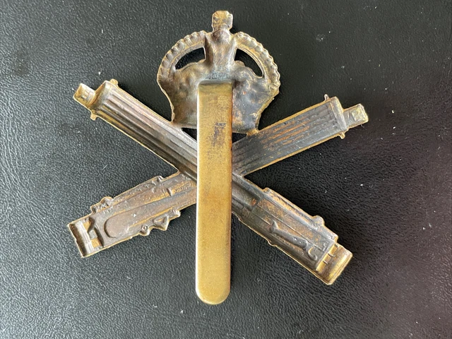 ORIGINAL BRITISH ARMY WWI Era Machine Gun Corps Brass Cap Badge EUR 34 ...
