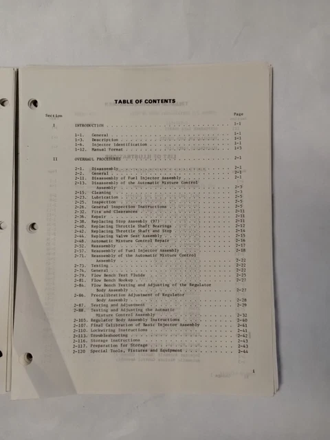 BENDIX RSA-7AA1 FUEL Injector Overhaul Manual & Illustrated Parts List ...