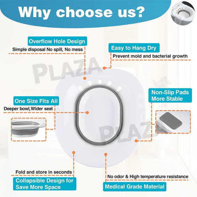 FOLDABLE HANGING TOILET Sitz Bath for Postpartum Hemorrhoids Patients ...