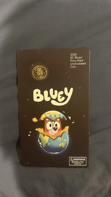 BLUEY - SLEEPYTIME - 2026 Privy Mark Coin in Card $2 Two Dollar Bingo ...