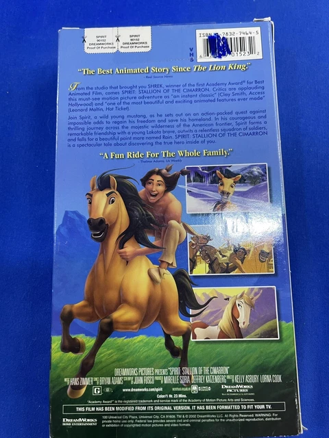DREAMWORKS SPIRIT STALLION of the Cimarron VHS 2002 Horse Home Movie ...
