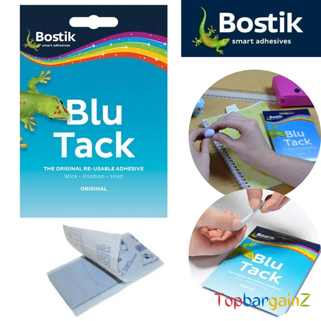 BLU TACK ORIGINAL Bostik Sticky Blue Tack Reusable Strong Adhesive ...