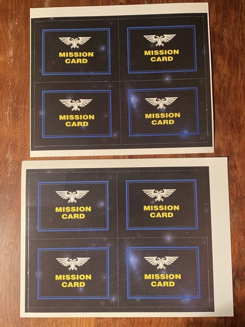 1993 WARHAMMER 40K - 2nd Edition: MISSION CARDS - Complete Set (8 ...