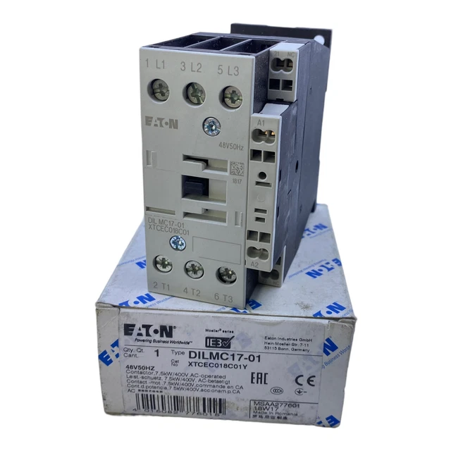 EATON DILMC17-01 POWER Contactor 48V 50Hz 7.5kW 400V AC £52.61 ...