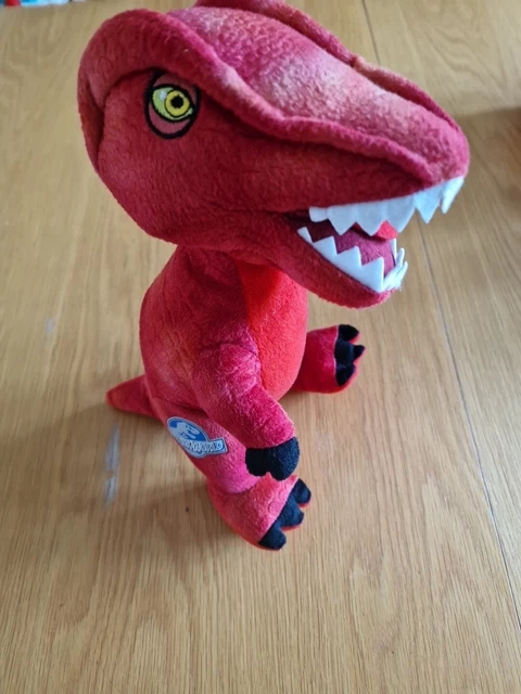 JURASSIC WORLD SOFT toy plush Velociraptor Red 10" film park JW raptor ...