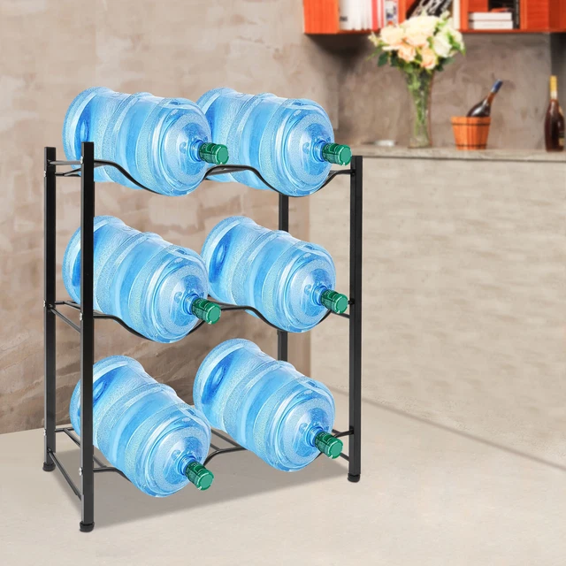 3-TIER WATER BOTTLE Holder 5 Gallon Water Cooler Jug Rack Heavy Duty W ...