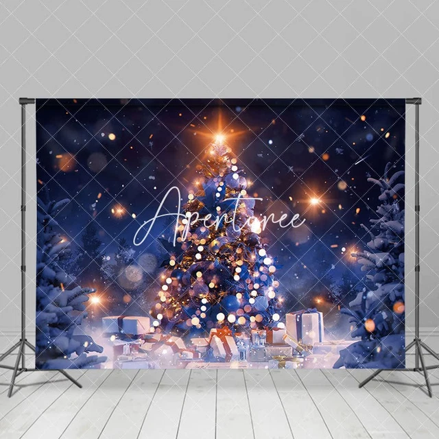 NIGHT DIM LIGHT Bokeh Snow Christmas Tree Backdrop $36.09 - PicClick AU
