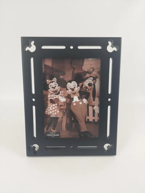 DISNEY MICKEY MOUSE Head Cut Out Photo Frame 5X7" Black Disney World ...