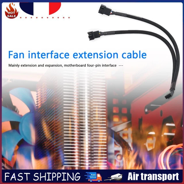 # CPU PC Case Fan 4 Pin Extension Y Splitter Cable 4 Pin to 3/4 Pin ...
