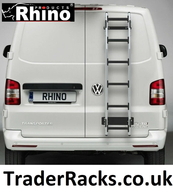 VW T5 REAR Door Ladder H1 Transporter Rhino Aluminium Roof Rack Access ...