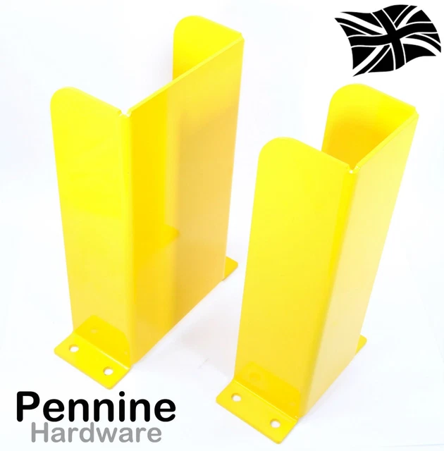 CLEARANCE YELLOW COLUMN GUARDS Heavy Duty 5mm Steel Plate 2 Sizes ...