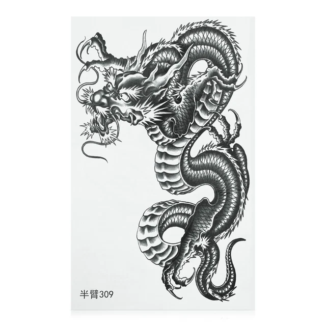 TATOUAGE STICKERS HOMME Autocollant De Dragon Autocollants Pour Adultes ...