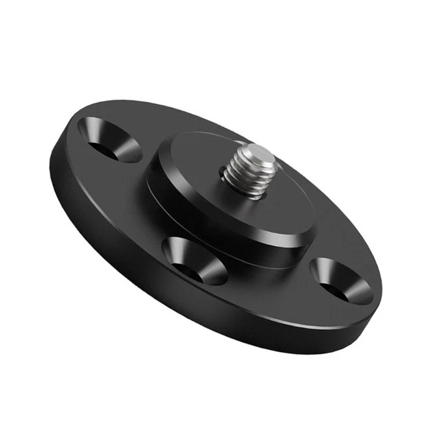 ALUMINUM ALLOY 1/4 Screw Hole Fixing Base Wall Mount Bracket Round ...