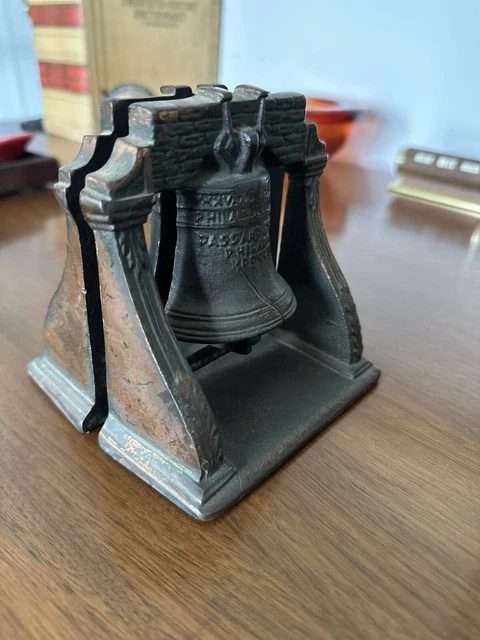 LIBERTY BELL BOOKENDS in Solid Cast Iron Bronze $70.00 - PicClick