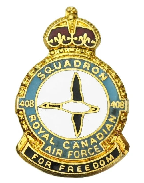 KINGS CROWN ROYAL Canadian Air Force 408 Squadron Enamel Brooch Badge £ ...