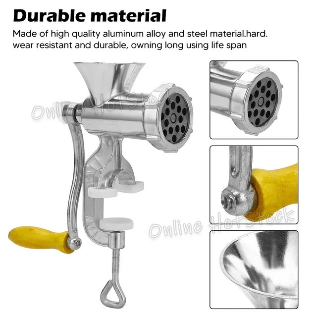 MANUAL KITCHEN MEAT Grinder Mincer Stuffer Table Hand Sausage Filler ...