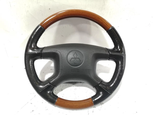 MITSUBISHI SHOGUN MK3 V60 1999 - 2007 Direction Roue Cuir Et Bois Brun ...