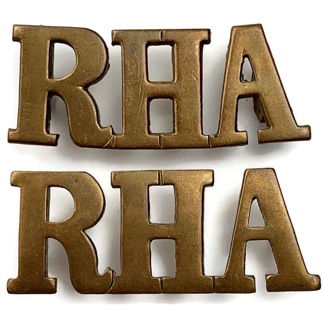 ORIGINAL ROYAL HORSE Artillery RHA Regiment Shoulder Title Badge PAIR £ ...