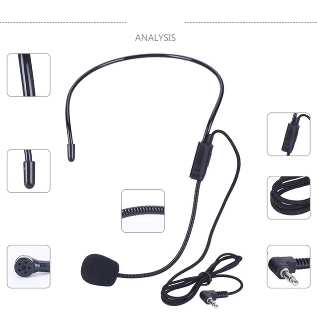 PORTABLE HEADSET MINI Mic for Teaching Clear Recording Adjustable Angle ...