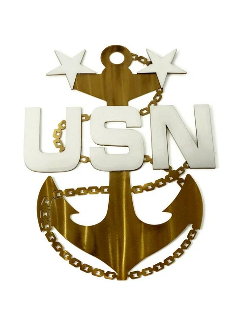 US NAVY MASTER Chief Anchor Stainless Steel Wall Decor -- 19" tall £144 ...