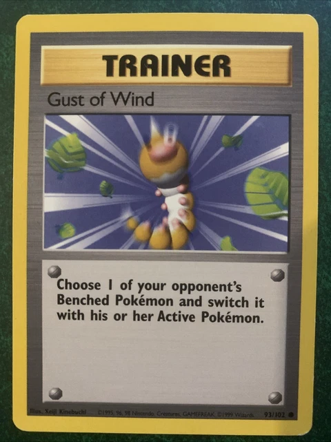 CARTE POKEMON ENGLISH - Traîner Gust Of Wind - 93/102 - 1999 EUR 3,00 - PicClick FR