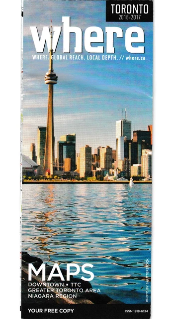 TORONTO TTC DOWNTOWN GTA Niagara Map 2016 Subway Bus Streetcar Car $0. ...