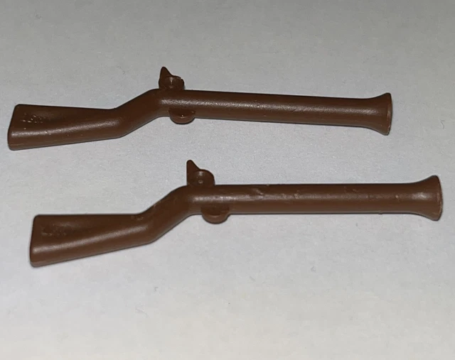 LEGO 2561 MINI-FIG Weapon Reddish Brown Flintlock Musket x2 Parts ...