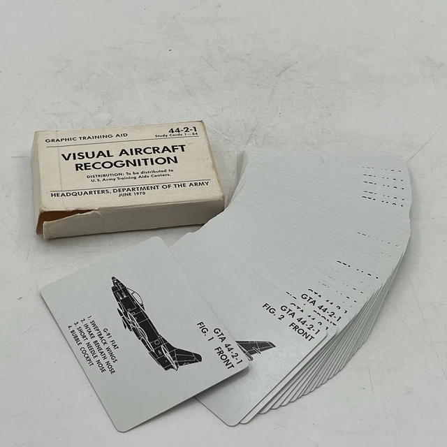 1970 US ARMY Visual Aircraft Recognition Training Card Set Of 54 Cards ...