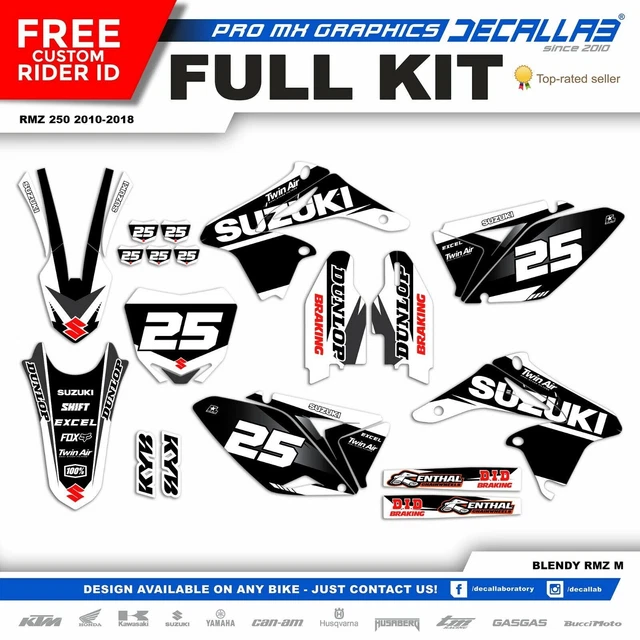SUZUKI RMZ 250 2010 2018 Graphics Decals Stickers Aufkleber Graphique ...