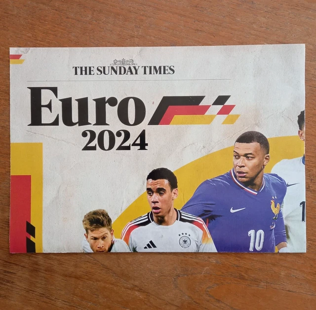 UEFA EURO 2024 WALL CHART and DAILY PLANNER from The Sunday Times £5.50 - PicClick UK