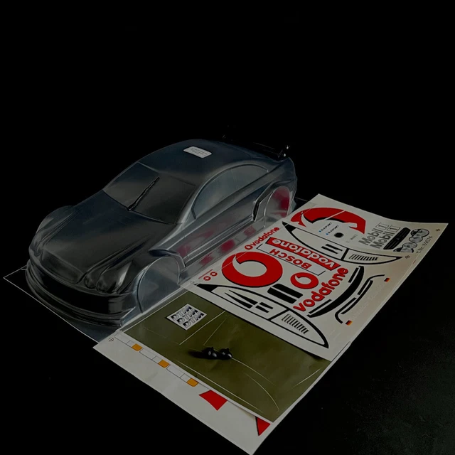 RC CAR BODY 1:10 Unpainted AMG Mercedes Benz CLK Decor Vodafone DTM ...