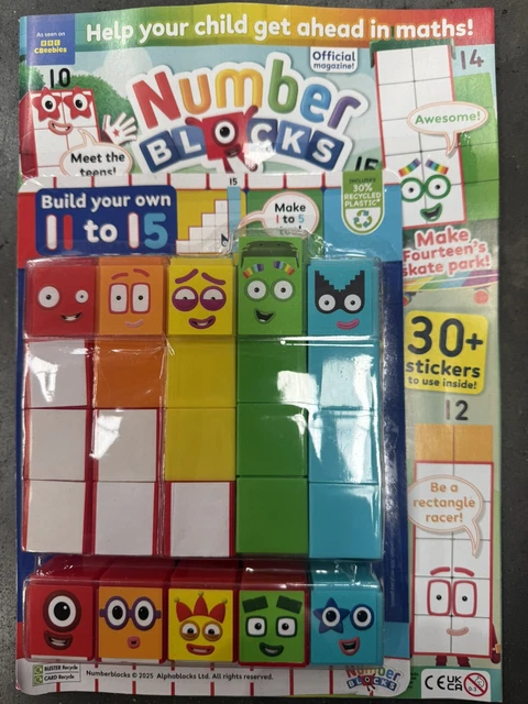 NUMBER BLOCKS MAGAZINE #39 2025 Counting Puzzles Stickers +Blocks &Face ...