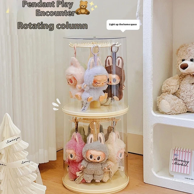 LABUBU PENDANT DISPLAY box, rotatable transparent Labubu doll, handmade ...