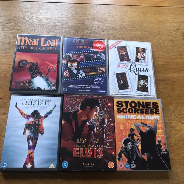 MEATLOAF, QUEEN, STONES, Scorsese, Michael Jackson, Elvis DVD Bundle £9 ...