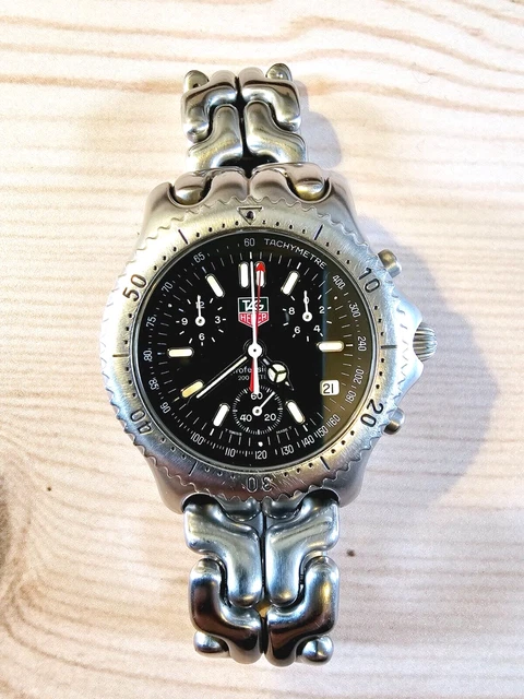 VINTAGE TAG HEUER Professional 200m Chronograph Silver Quartz SEL S39 ...