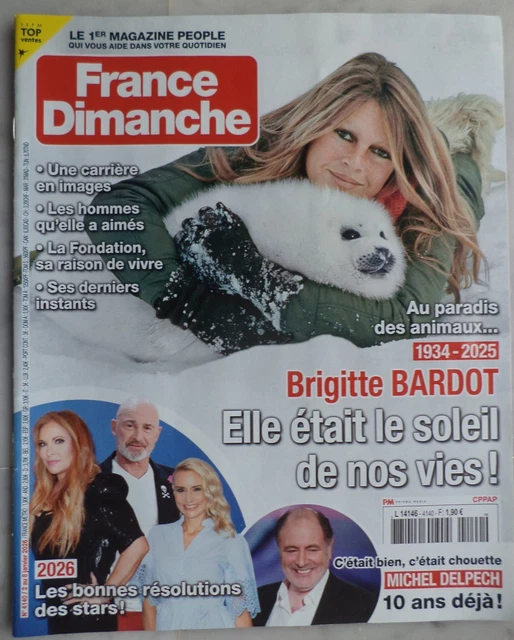 MAGAZINE FRANCE DIMANCHE n° 4140 BRIGITTE BARDOT Mel GIBSON Michel ...