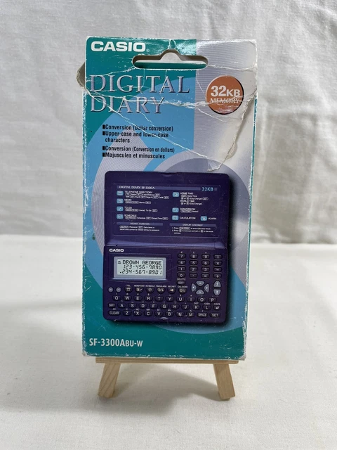 CASIO VINTAGE DIGITAL Diary SF-3300ABU-W 32 KB In Original Box £10.00 ...