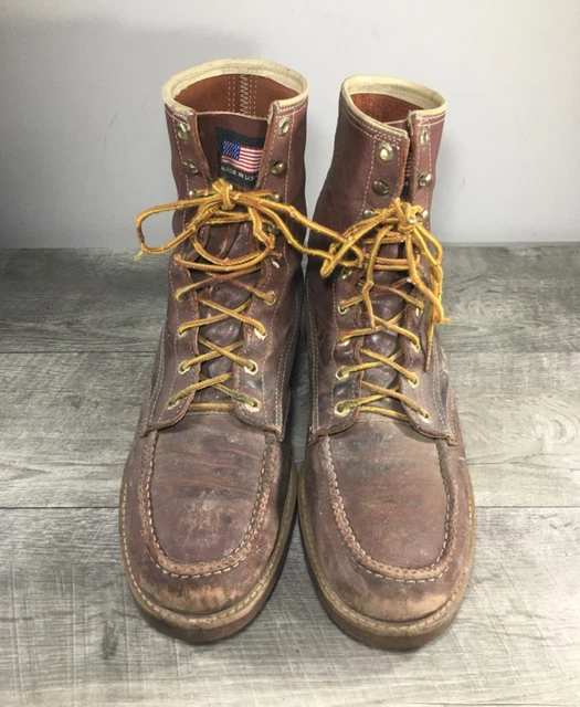 THOROGOOD AMERICAN HERITAGE Moc Soft Toe Work Mens Leather Boots Size ...