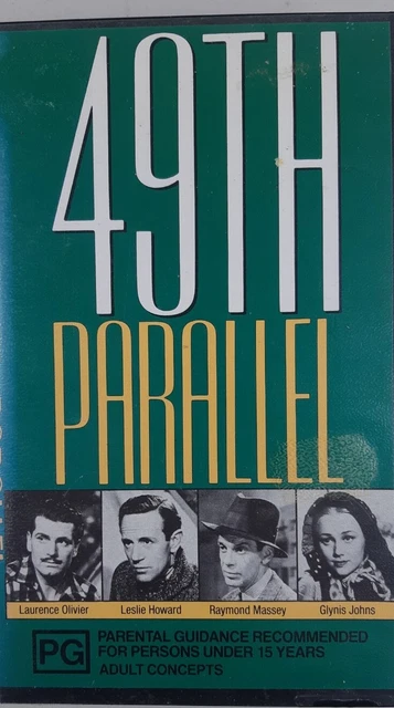 49TH PARALLEL VHS Tape Laurence Olivier-Leslie Howard-Raymond Massey ...