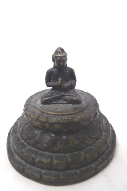 ANCIEN BOUDDHA CHINOIS/TIBÉTAIN en bronze assis en position d'aisance royale 2 EUR 90,00 ...
