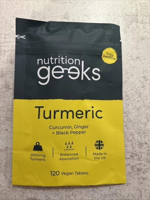 NUTRITION GEEKS TURMERIC Curcumin, Ginger and Black Pepper 2000mg - 120 ...