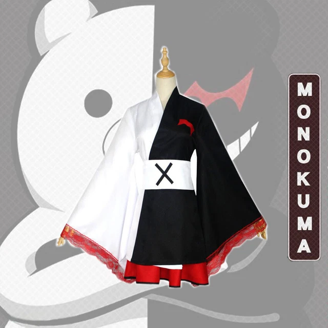 WOMEN MONOKUMA COSPLAY Danganronpa: Trigger Happy Havoc Costume Kimono ...