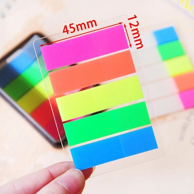 100X FLUORESCENT STICKY Notes Memo Flags Bookmark Sticker 5 Gifts ...
