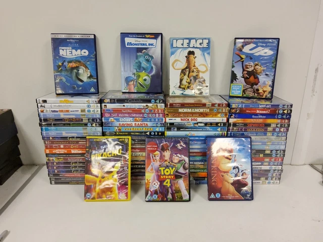 85 X KIDS DVD Joblot - Finding Nemo Ice Age Up Pikachu Toy Story Frozen ...