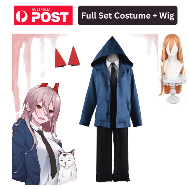 ANIME CHAINSAW MAN Power Blue Cosplay Costume Suit With Wig Halloween ...