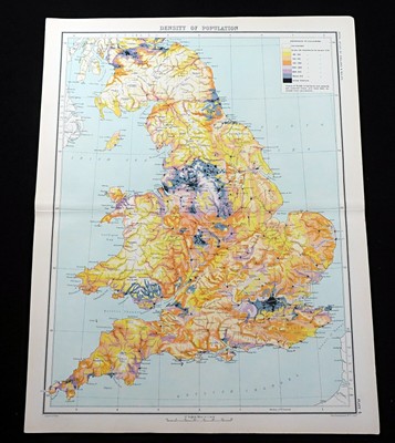 ANTIQUE MAP OF England Wales Population Density Chart Bartholemew 1890 19thC £48.00 - PicClick UK